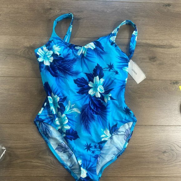 Speedo | Swim | Speedo One Piece Swimsuit Womens 8 Blue Contemporary ...